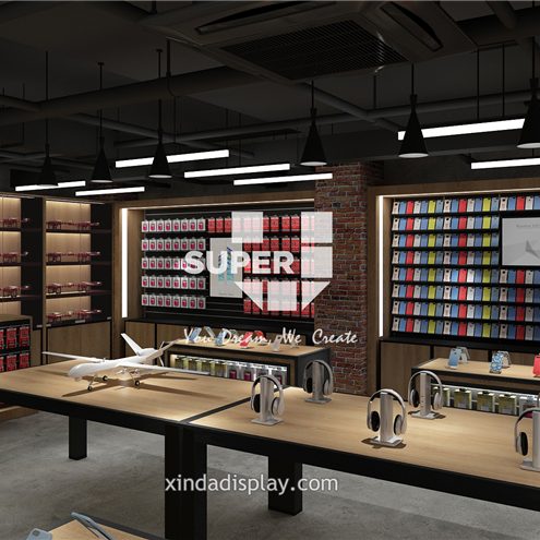 Electronic Shop Interior Design Drone Headset Phone Accessories Display ...