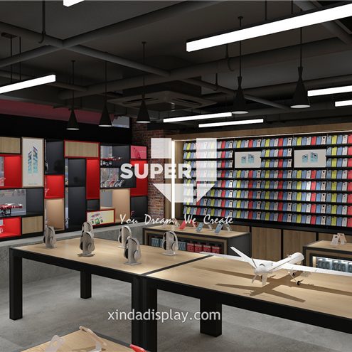 Electronic Shop Interior Design Drone Headset Phone Accessories Display ...