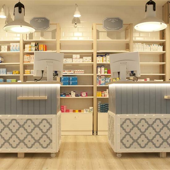 Wood and stoneware Medical Shop Decoration Ideas - Retail Shop Interior ...