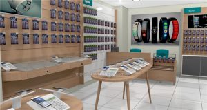 Wooden Cellphone Showcase Cell Phone Display Showcase - Custom Retail ...