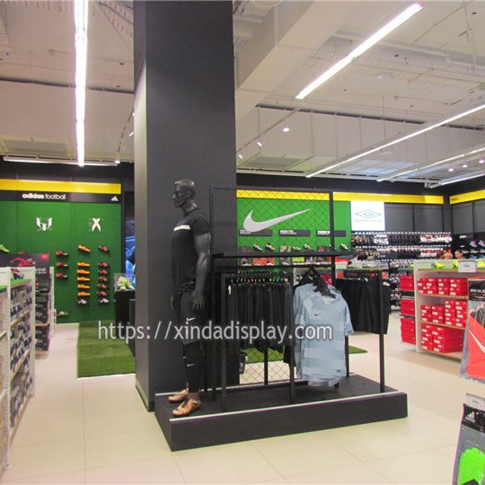 Custom Sports Store Design Display Furniture Sports Showroom Interior ...