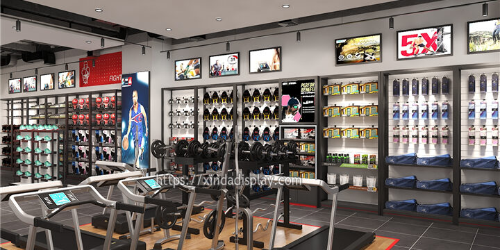 Modern Gym Equipment Store Display Activewear Fitness Shop Interior ...