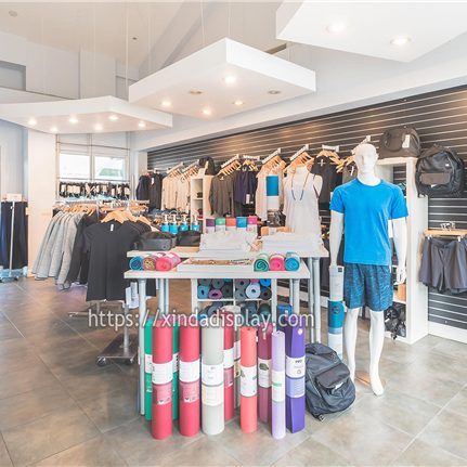 Modern Jogging Shop Yoga Mat Display Retail Yoga Store Interior Design ...